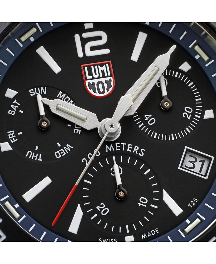 Luminox Men's Swiss Chronograph Pacific Diver Blue Rubber Strap Watch ...
