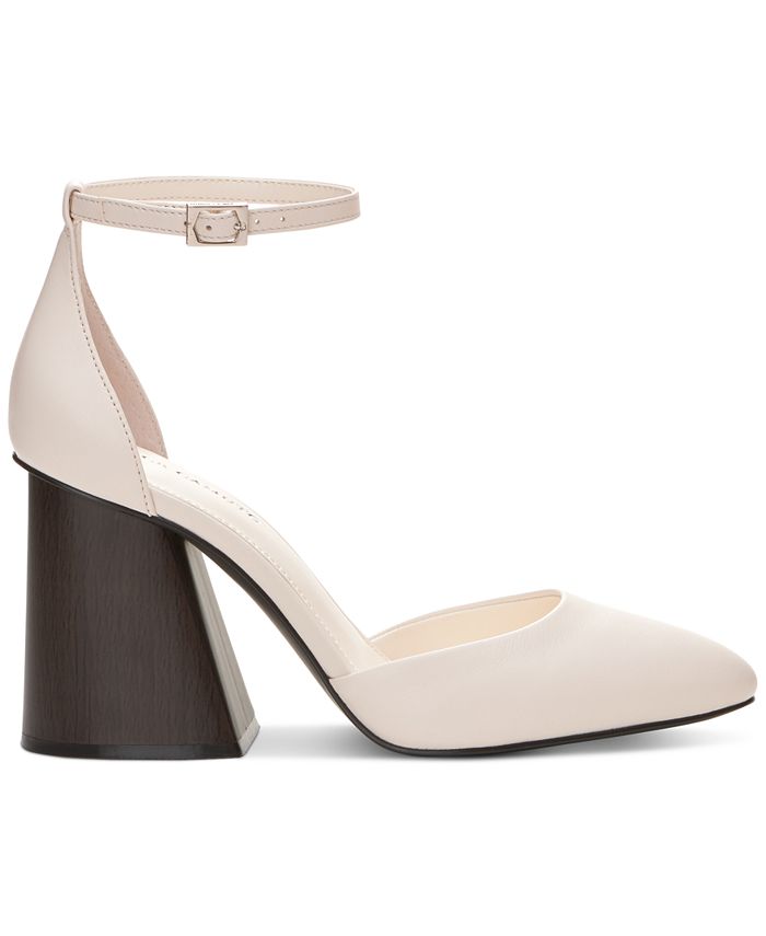 Vince Camuto Women's Addilenz Ankle-Strap Flare-Heel Pumps - Macy's