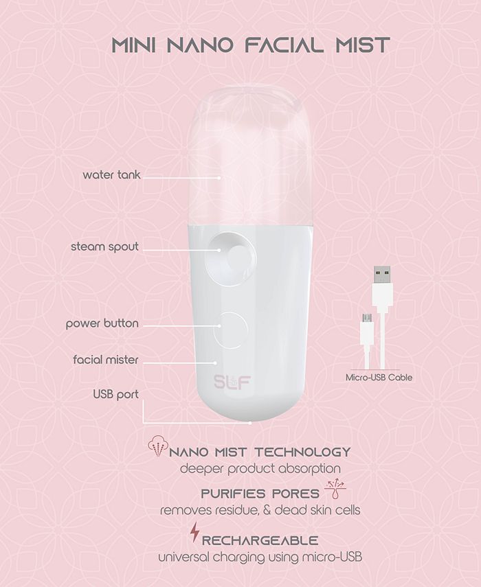 Tzumi SLF Mini Nano Rechargeable Facial Mist Steamer - Macy's