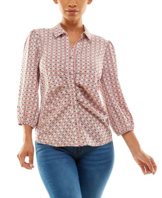 Adrienne Vittadini Women's Button Front Blouse - Macy's
