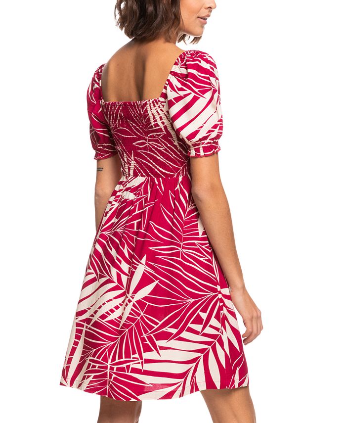 Roxy Juniors' Hello Petal Printed Smocked Mini Dress - Macy's