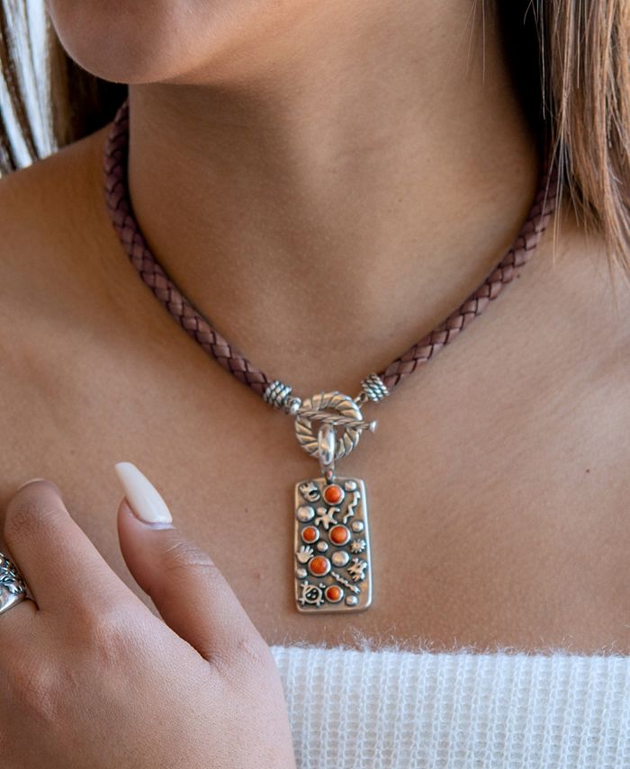 American West Antique-Like Brown Long Toggle Leather Necklace & Reviews ...