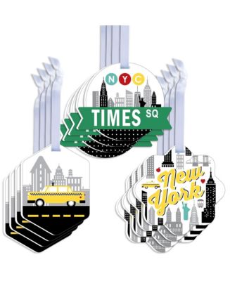 NYC Cityscape - Assorted Hanging Party Favor Tags - Gift Tag Toppers ...