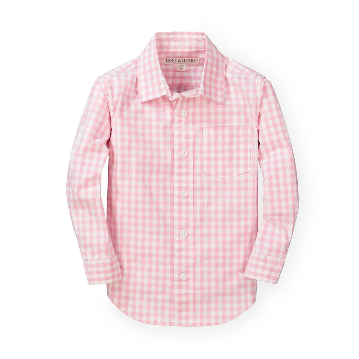 Click here for Hope & Henry Boys Poplin Button Down Shirt - Pink... prices