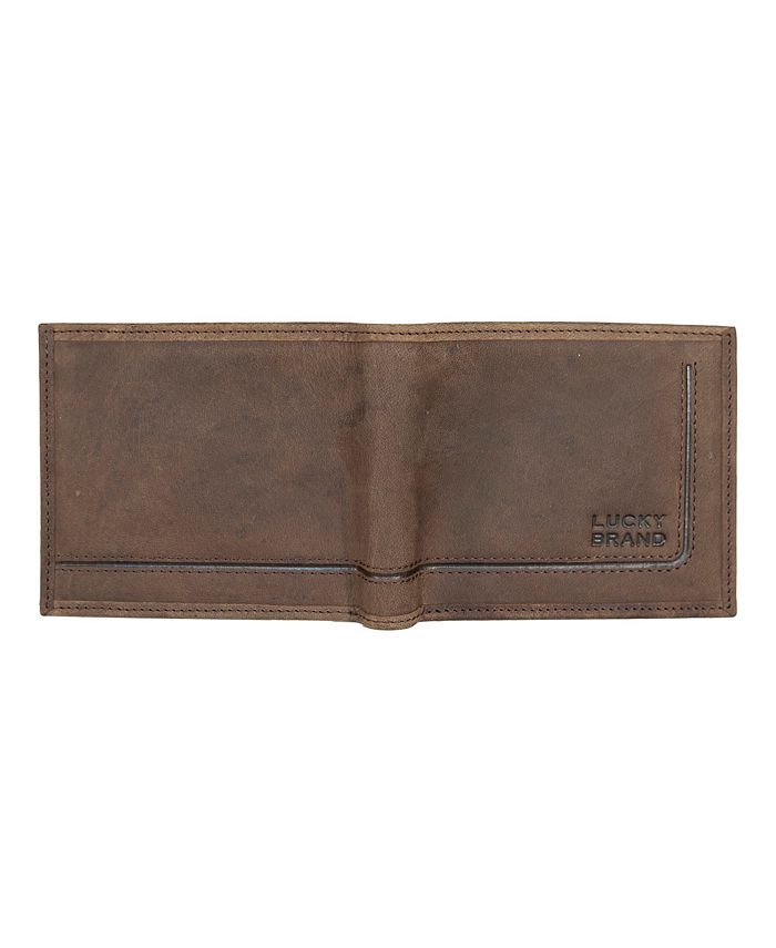Lucky Brand Men's Grooved Leather Bifold Wallet - Macy's