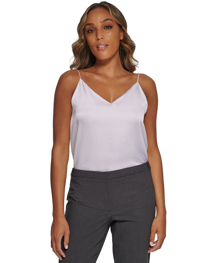 Calvin Klein V-Neck Camisole, Regular and Petite Sizes - Macy's