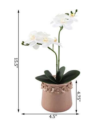Flora Bunda Real-Touch Orchids in Floral Pot, 13" - Macy's
