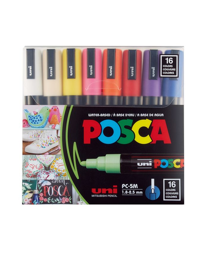 POSCA 16 Piece Color Paint Medium Marker Set, 5 ml - Macy's