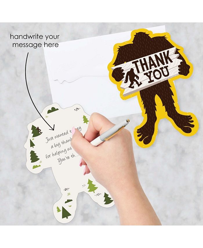 Big Dot of Happiness Sasquatch Crossing - Bigfoot Party Shaped Thank ...