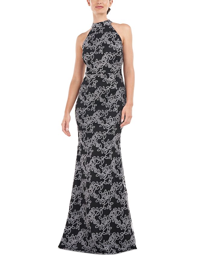 JS Collections Women's Halter-Neck Embellished Gown - Macy's