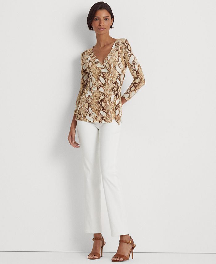Lauren Ralph Lauren Women's Printed Stretch Jersey Top - Macy's