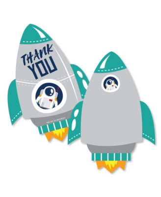 Blast Off to Outer Space - Rocket Ship Shaped Thank You Cards ...
