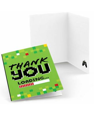 Game Zone - Pixel Video Game Party or Birthday Party Thank You Cards (8 ...