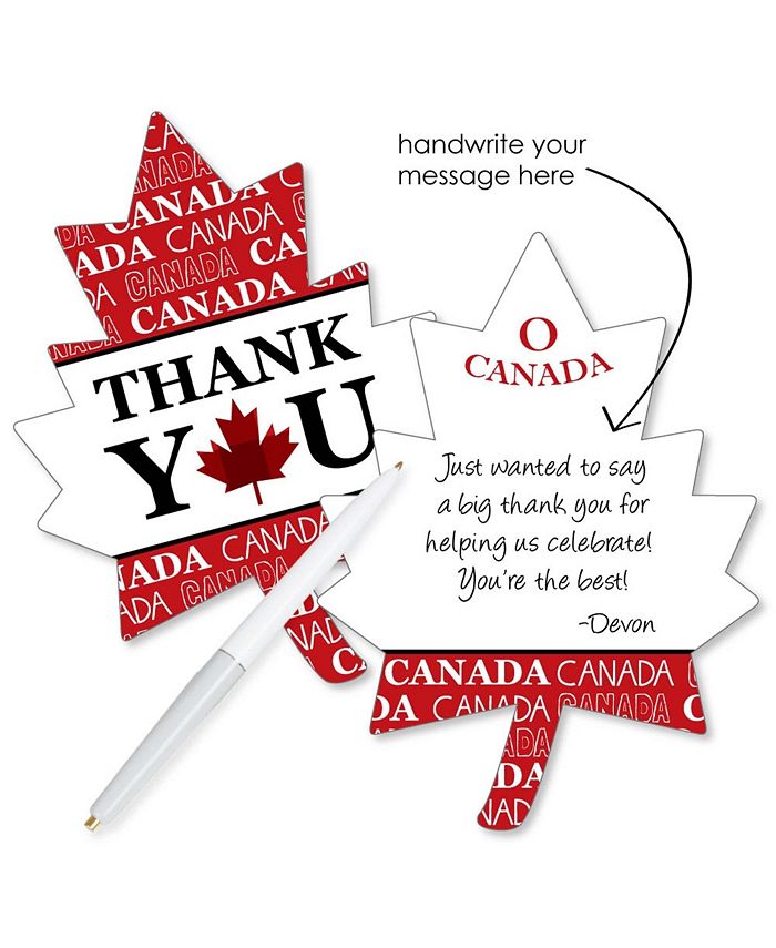 Big Dot of Happiness Canada Day - Canadian Party Shaped Thank You Cards ...