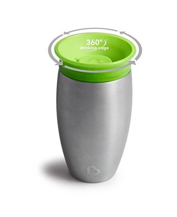 Munchkin Stainless Steel 360 Sippy Cup with 3 piece Sipper and Straw ...