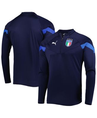 Men's Puma Navy Italy National Team Raglan DryCELL Quarter-Zip Training ...
