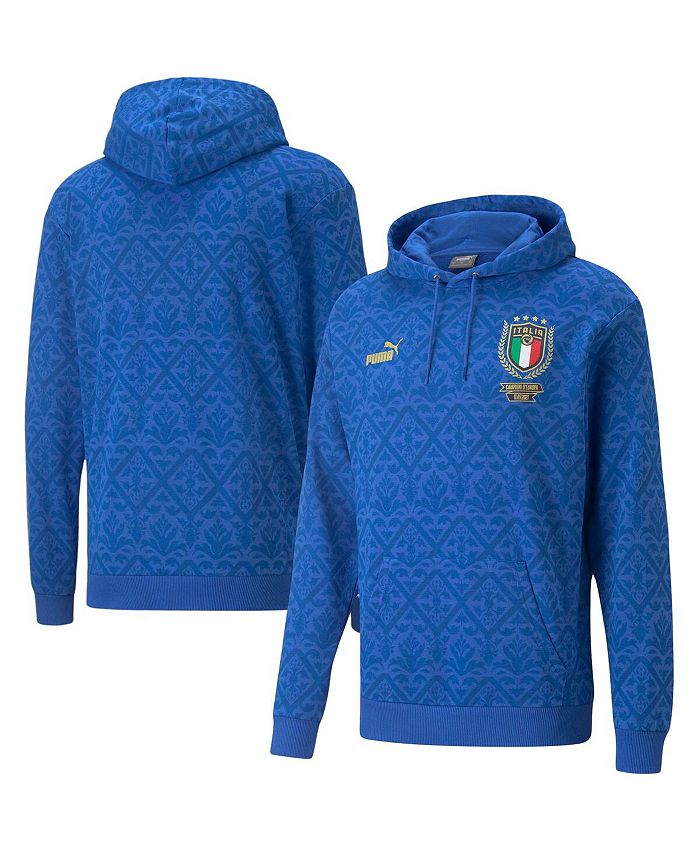 Puma Men's Blue Italy National Team Champions of Europe Pullover Hoodie ...