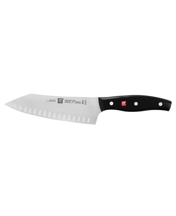 Zwilling Twin Signature 7" Hollow Edge Rocking Santoku Knife - Macy's