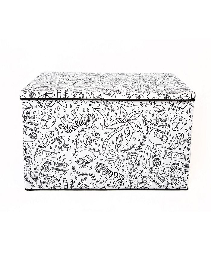 Baum Kid's Coloring Jungle Print Large Lidded Trunk with Removable ...