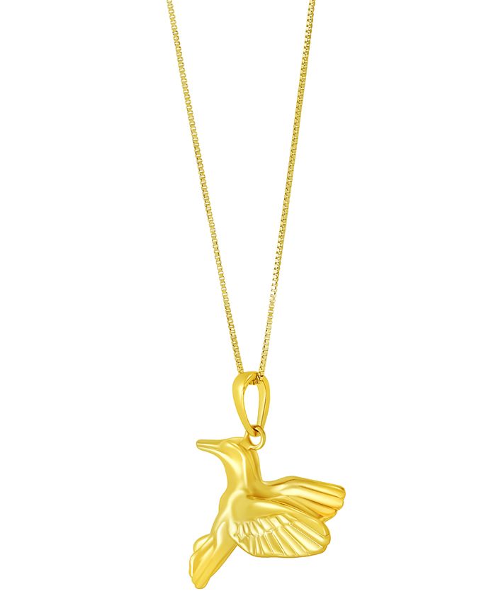 Macy's 3D Hummingbird 18" Pendant Necklace in 14k Gold, Created for ...