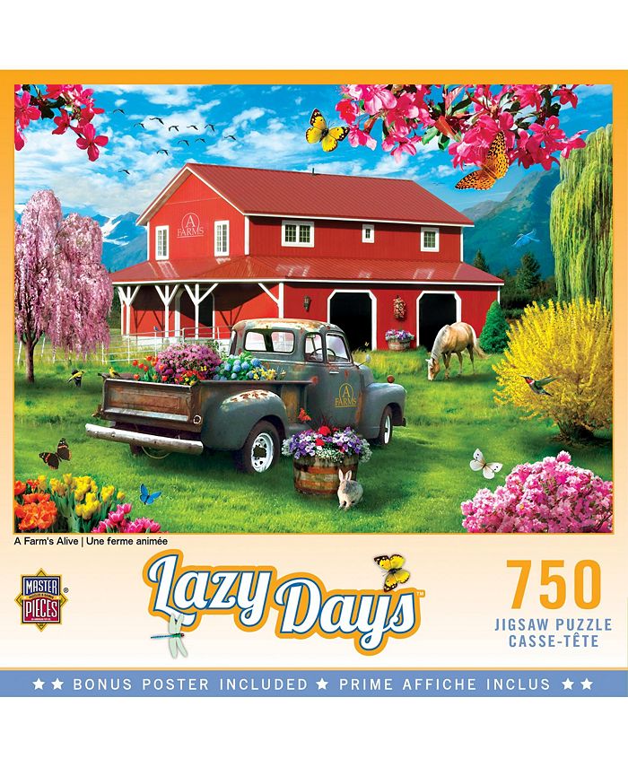 MasterPieces Puzzles Masterpieces Lazy Days - A Farm's Alive 750 Piece ...