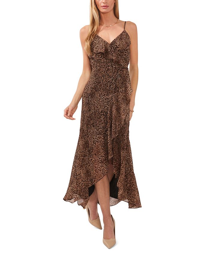 1.STATE Women's Sleeveless V-Neck High Low Ruffle Maxi Dress - Macy's