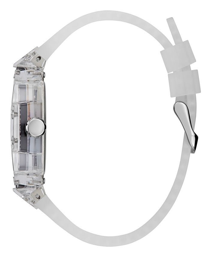 GUESS Men's Clear Silicone Multi-Function Watch 44mm - Macy's