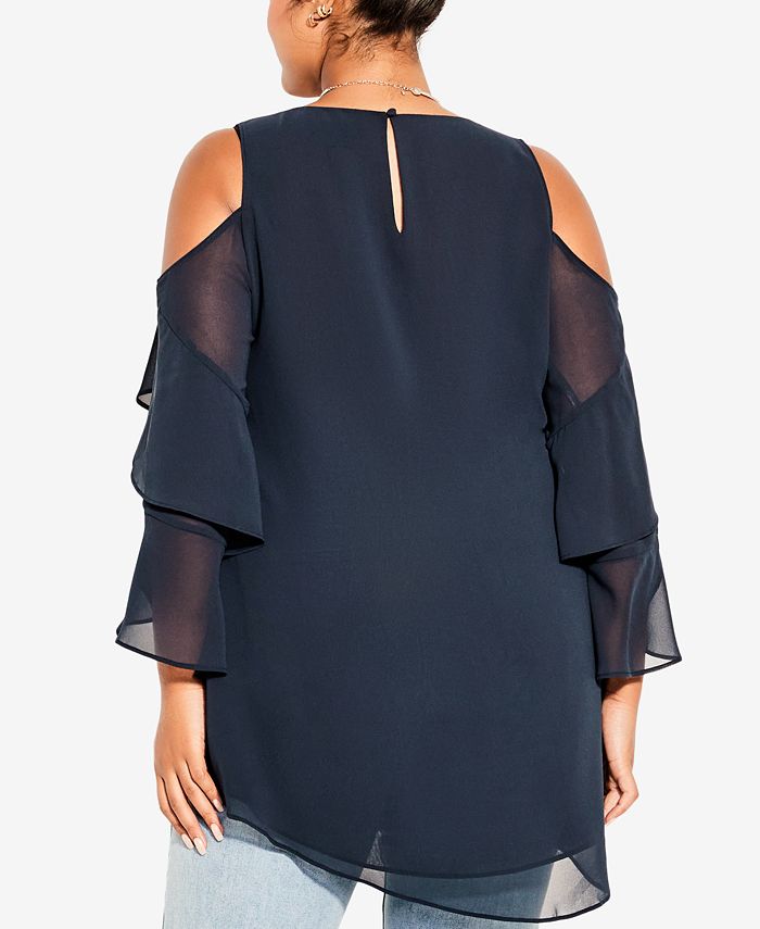 City Chic Trendy Plus Size High Low Cold Shoulder Top And Reviews Women Macys