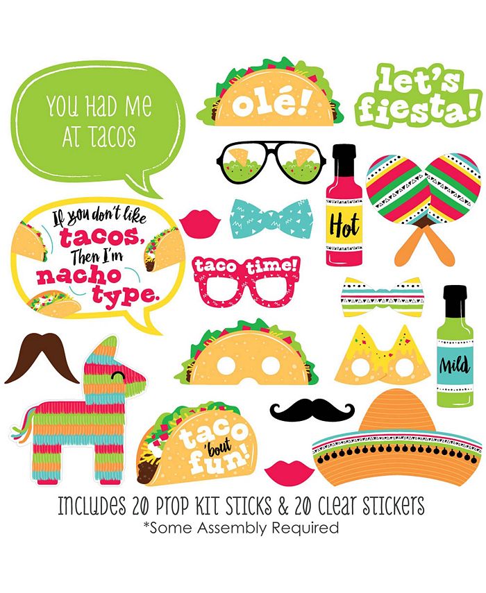Big Dot of Happiness Taco 'Bout Fun - Mexican Fiesta Photo Booth Props ...