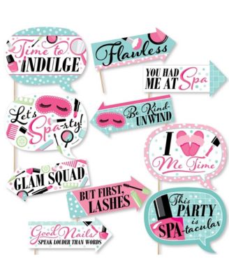 Funny Spa Day - Girls Makeup Party Photo Booth Props Kit - 10 Piece ...