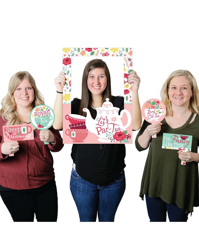 Big Dot of Happiness Floral Let's Par-Tea - Garden Tea Party Selfie ...