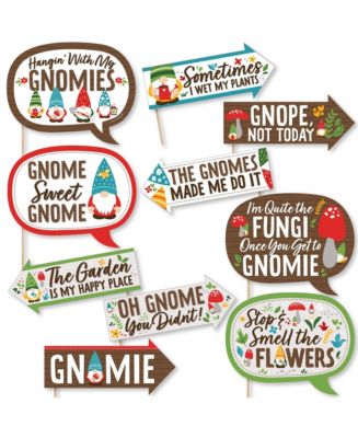 Funny Garden Gnomes - Forest Gnome Party Photo Booth Props Kit - 10 ...
