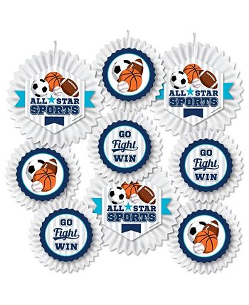 Big Dot of Happiness Go, Fight, Win - Sports - Hanging Party Tissue ...
