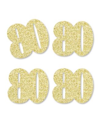Gold Glitter 80 - No-Mess Real Gold Glitter Cut-Out Numbers 80th ...