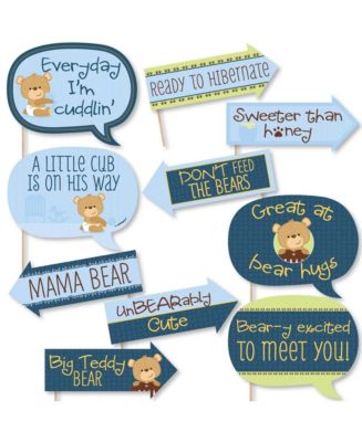 Funny Baby Boy Teddy Bear - Baby Shower Photo Booth Props Kit - 10 ...