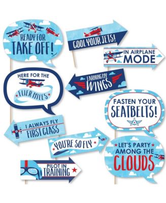 Funny Taking Flight - Airplane - Party Photo Booth Props Kit - 10 Piece ...