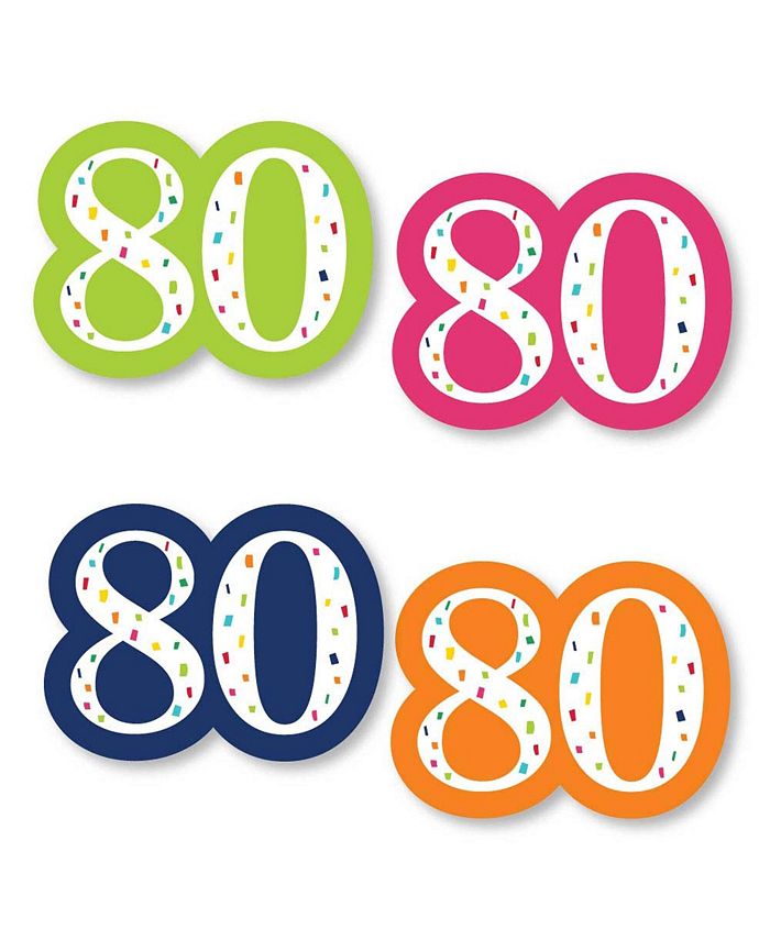 Big Dot of Happiness 80th Birthday - Cheerful Happy Birthday - DIY ...