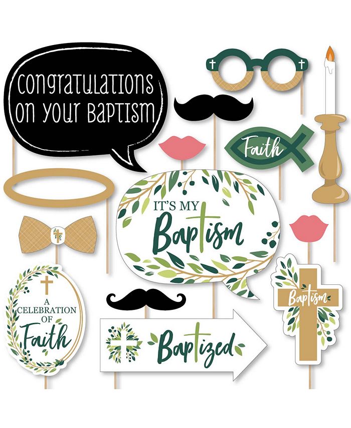 Big Dot of Happiness Baptism Elegant Cross - Religious Party Photo ...