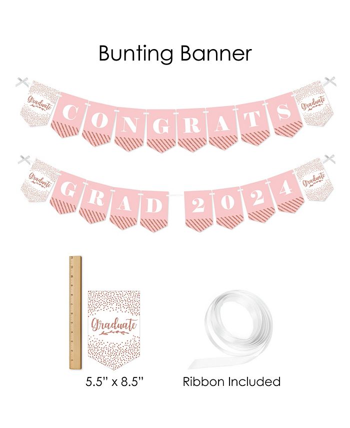 Big Dot of Happiness Rose Gold Grad - 2023 Party Supplies - Banner ...