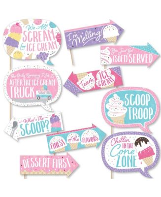 Funny Scoop Up the Fun - Ice Cream - Sprinkles Photo Booth Props Kit ...