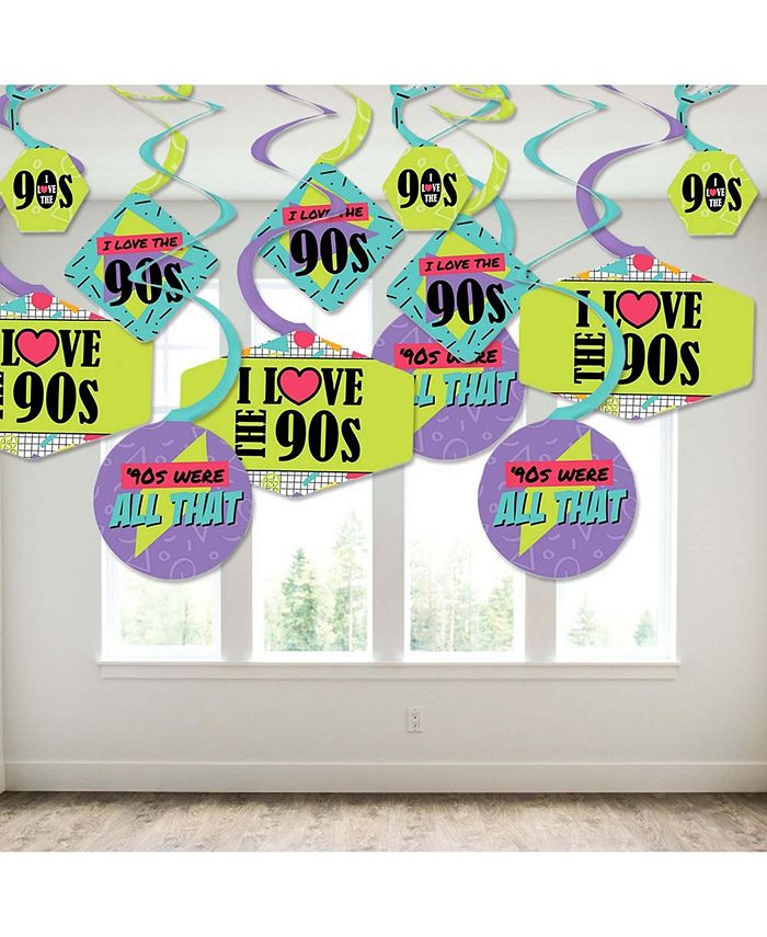 Big Dot of Happiness 90's Throwback - 1990s Party Hanging Decor - Party ...