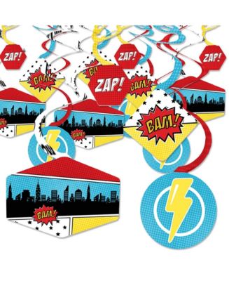 Bam Superhero - Party Hanging Decor - Party Decoration Swirls - Set of ...