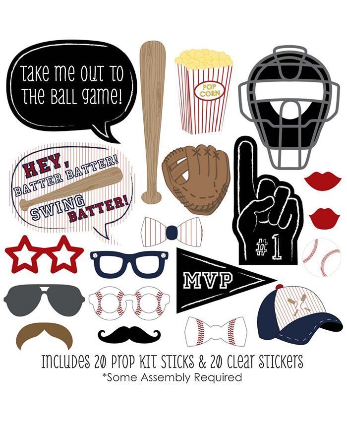 Big Dot of Happiness Batter Up - Baseball Photo Booth Props Kit - 20 ...