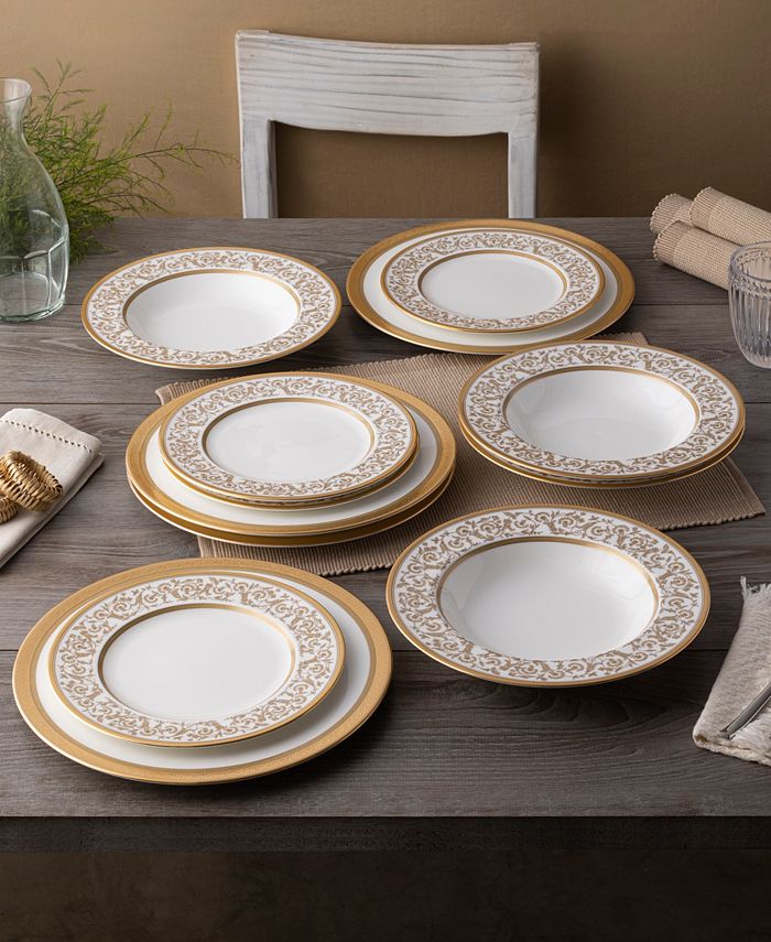 Noritake Summit Gold Set of 4 Dinner Plates, Service For 4 - Macy's