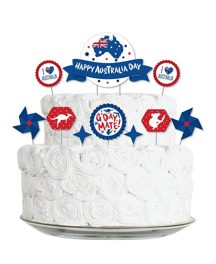 Big Dot of Happiness Australia Day - Aussie Party Cake Decorating Kit ...