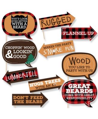 Funny Lumberjack - Buffalo Plaid Photo Booth Props Kit - 10 Piece - Macy's