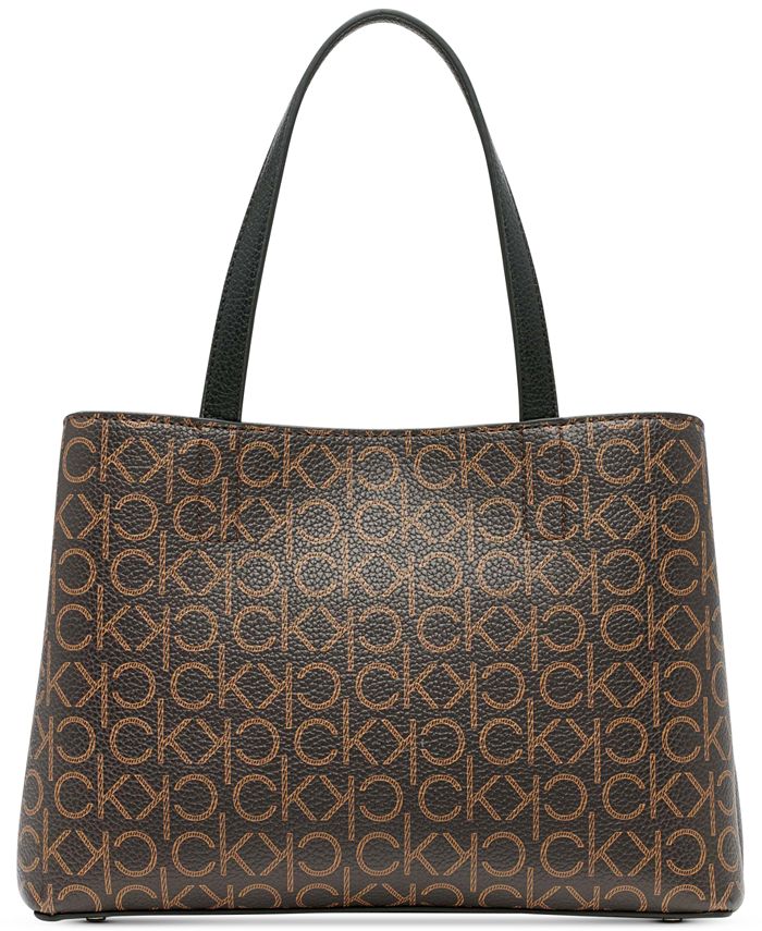 Calvin Klein Adeline Signature Triple Compartment Medium Satchel ...