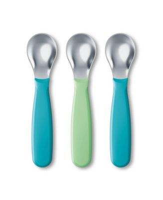 NUK Kiddy Cutlery stainless steel tip spoons, 3 Pack, Blue & Green - Macy's