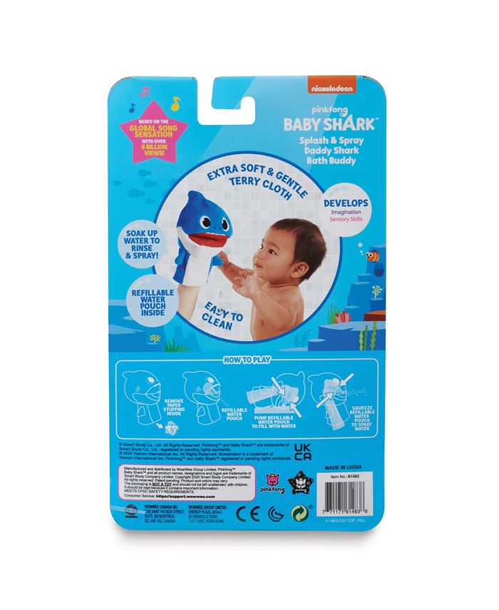 Baby Shark Macy's Pinkfong Official Splash and Spray Daddy Shark Bath Buddy by WowWee - Macy's