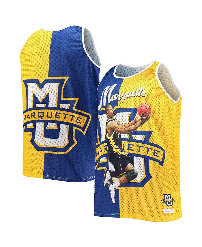 Mitchell & Ness Men's Dwyane Wade Blue, Gold Marquette Golden Eagles ...